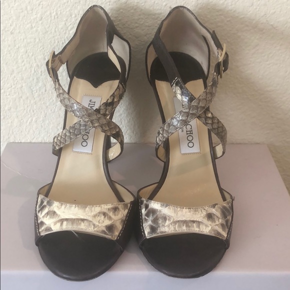 Jimmy Choo | Shoes | Jimmy Choo Python Strappy Leather Sandals | Poshmark